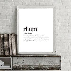 Rhum Definition Print, Rhum Definition Poster, Alcohol Definition Print ...