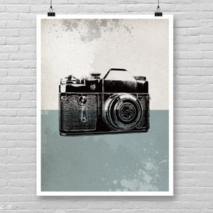Vintage Cameras 6 Poster Set, Old Movie and Photo Cameras, Retro Home ...