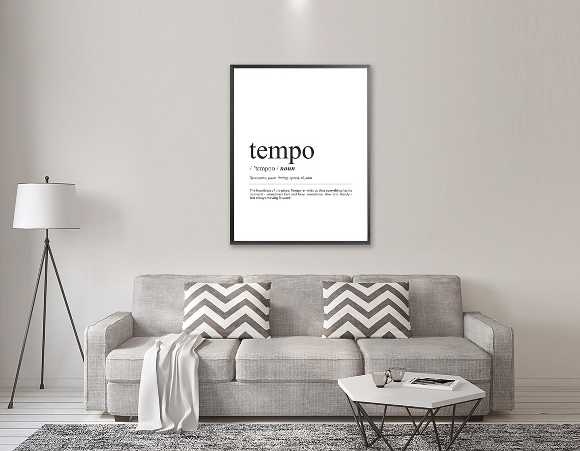 TEMPO Definition Print • Music Wall Art • Musician Gift • Music Studio ...