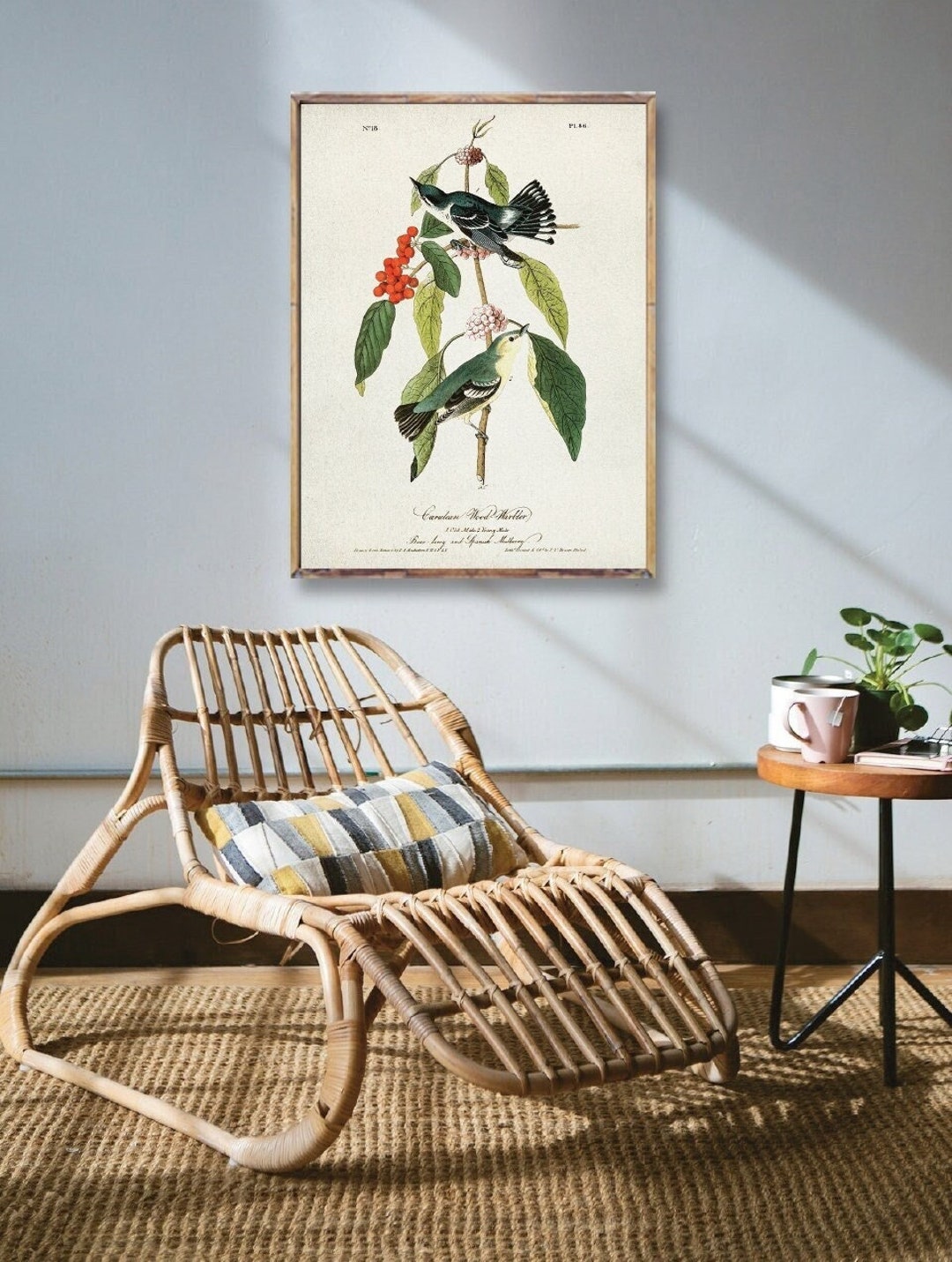 Cerulean Wood Warbler BIRD Poster, Vintage Cerulean Wood Bird Print ...