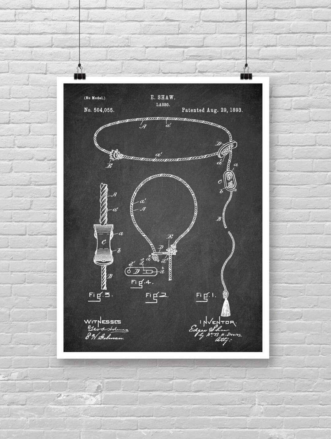 COWBOY LASSO Patent Print, Cowboy Western Lasso Patent Poster, Cowboy ...