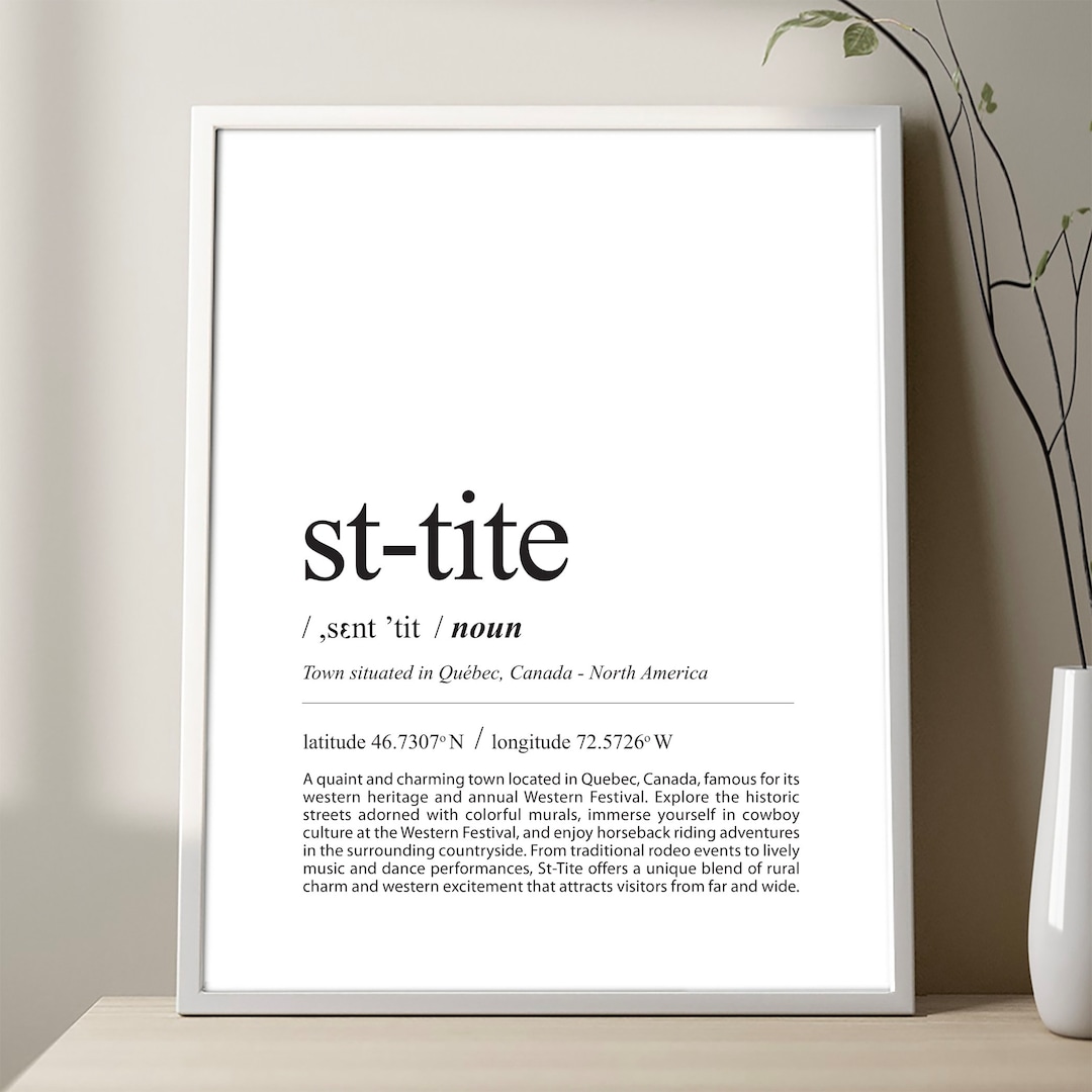 St-tite Definition Print, St-tite City Definition Poster, Western St ...