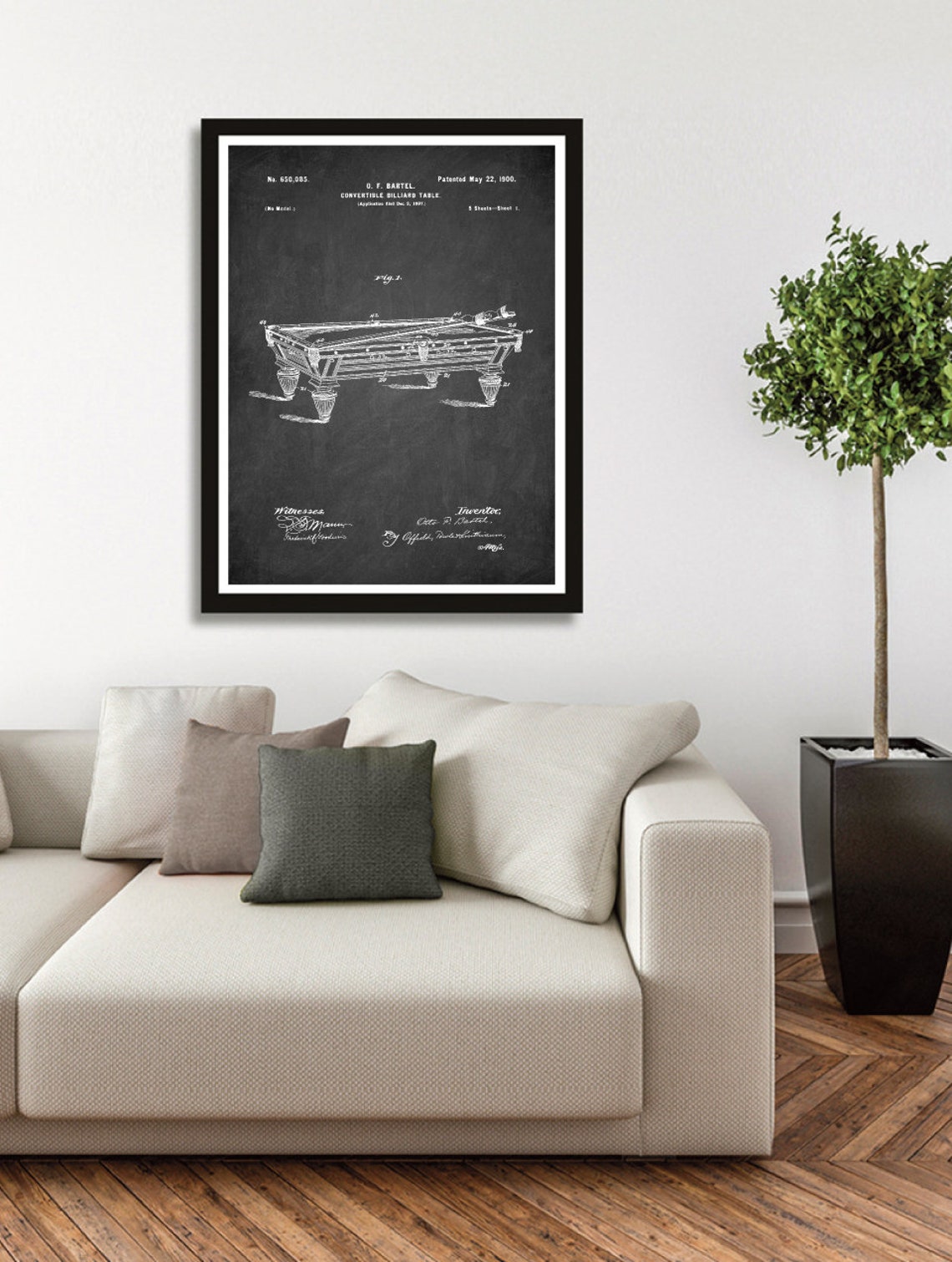 Billiard Pool 4 Poster Set, Pool Ball Frame, Pool Cue, Billiard Table ...