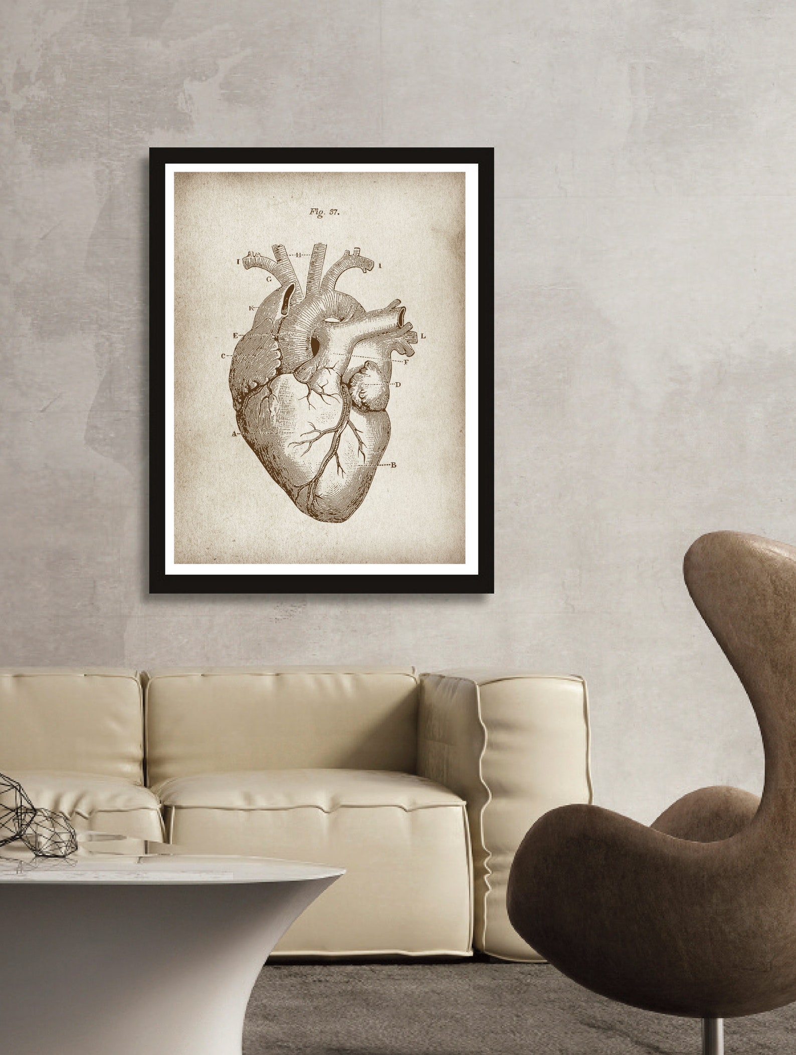 Anatomical HEART Poster, Human Heart Chart Poster, ANATOMY Patent Print ...