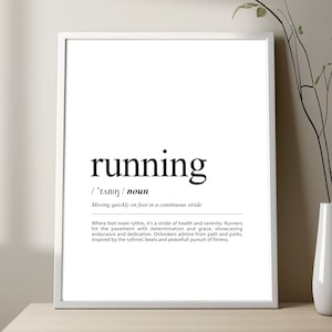 RUNNING Definition Poster, Running Definition Print, Minimalist Running ...