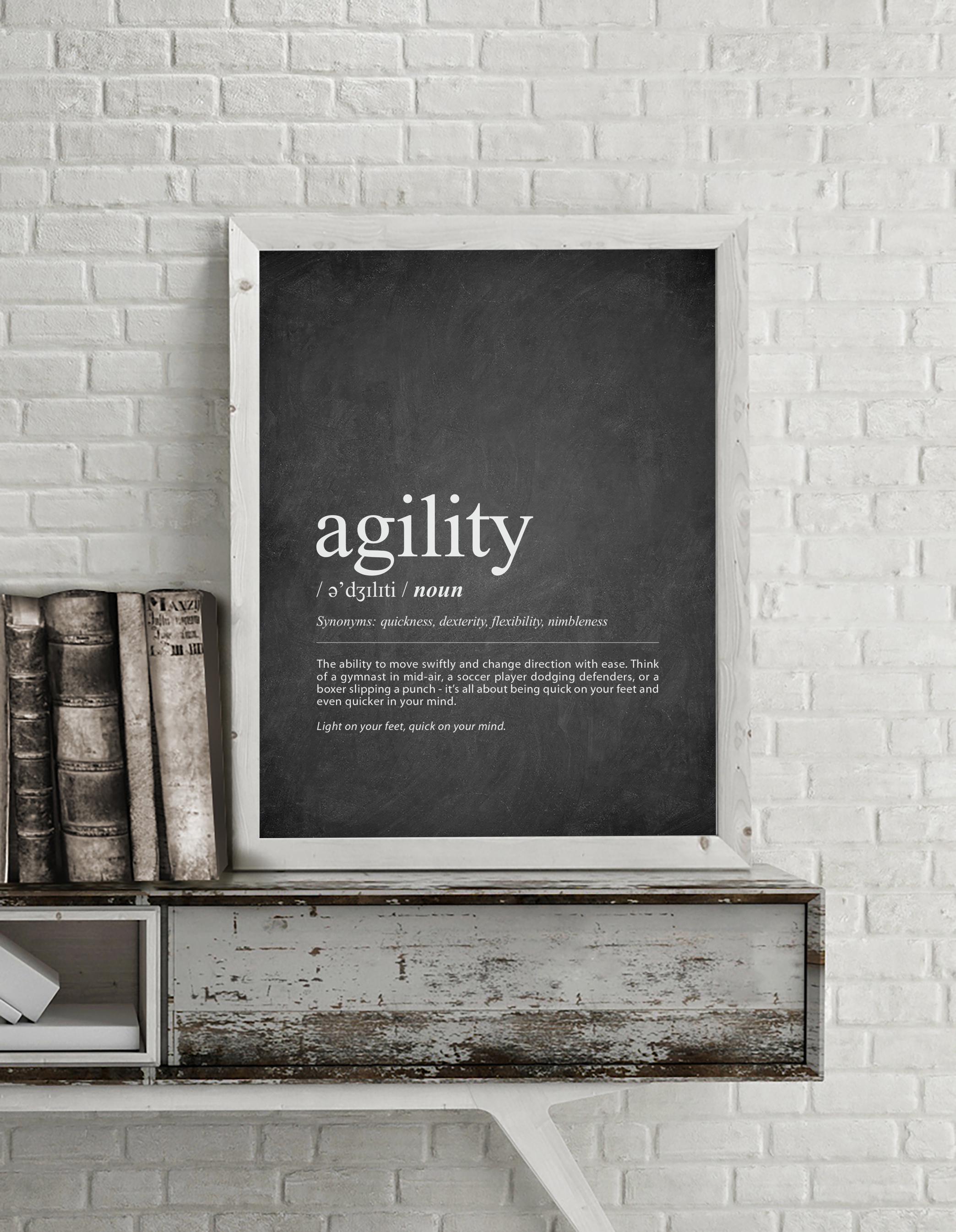 AGILITY Definition Poster, Agility Definition Art Print, Sport ...