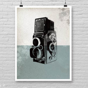 Vintage Cameras 6 Poster Set, Old Movie and Photo Cameras, Retro Home ...