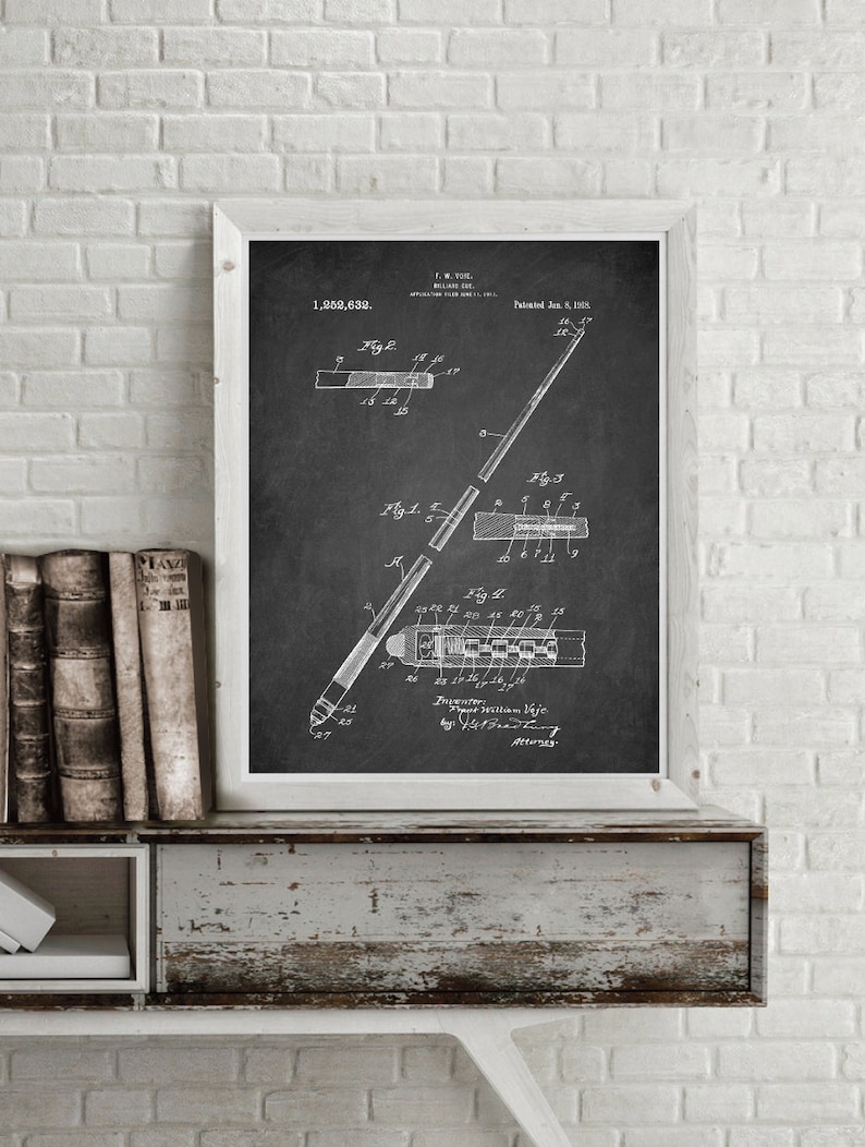 Billiard Pool 4 Poster Set, Pool Ball Frame, Pool Cue, Billiard Table ...