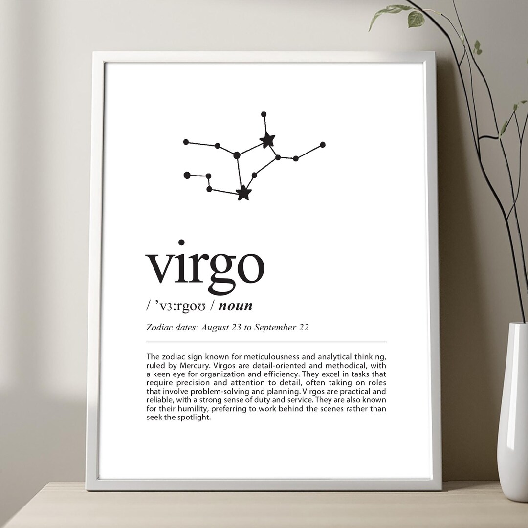 VIRGO Zodiac Sign Definition Print, Virgo Constellation Definition ...