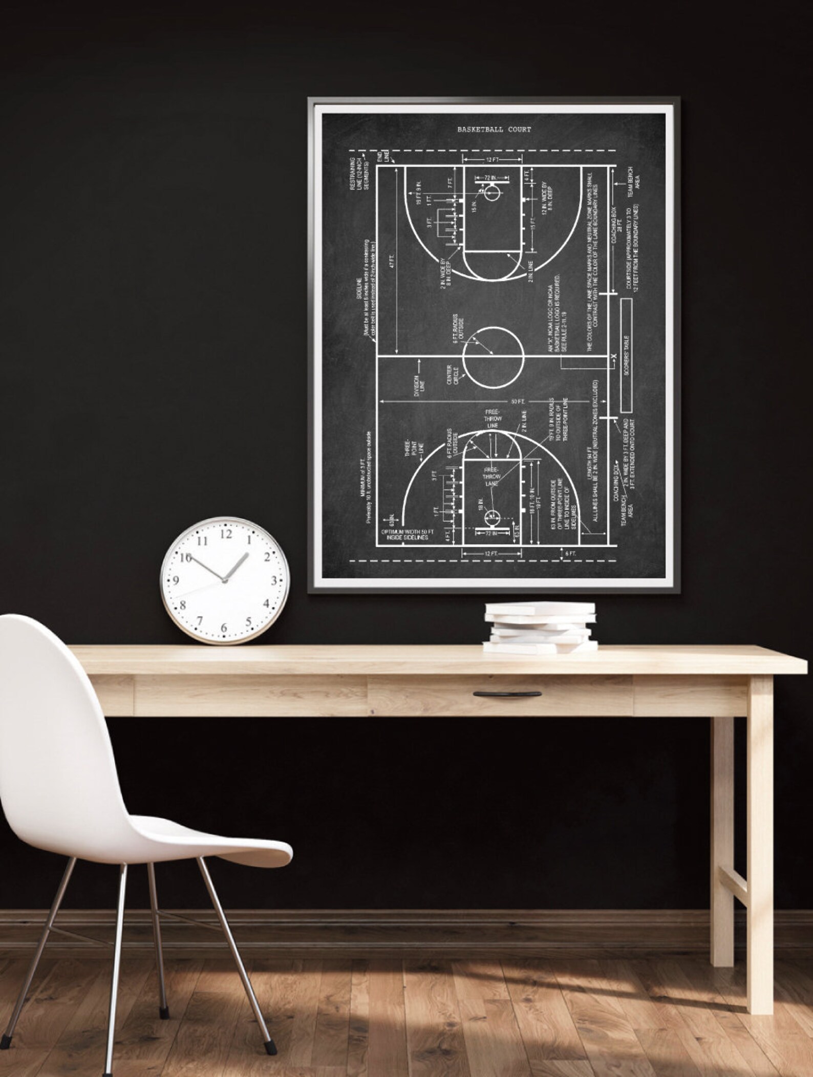 Basketball COURT Art Print Basketball Court Art Poster - Etsy Canada