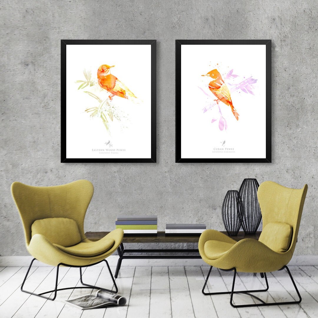 Watercolour ART BIRDS 2 Poster Set, Bird Watercolor Prints, Vintage ...