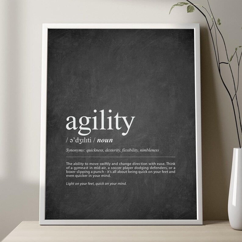 AGILITY Definition Poster, Agility Definition Art Print, Sport ...