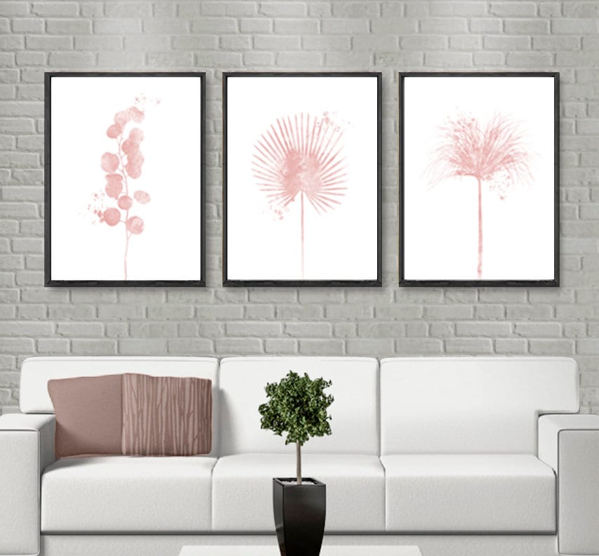 3 Tropical Leaves Poster Set Botanical Minimalist Tropical - Etsy