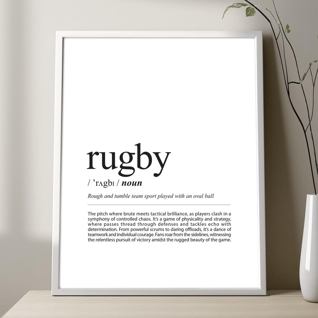 RUGBY Definition Print, Minimalist Rugby Definition Poster, Sport ...