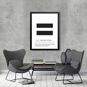 Equal Definition Print, Sign Equality Definition Print, Symbol ...