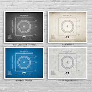 WRESTLING MAT Print, Wrestling Mat Technical Drawing Poster, Wrestling ...