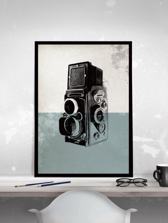 Vintage Camera Poster Old Engraving Movie and Photo Camera - Etsy