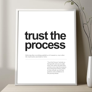 TRUST THE PROCESS Definition Poster, Expression Trust the Process ...