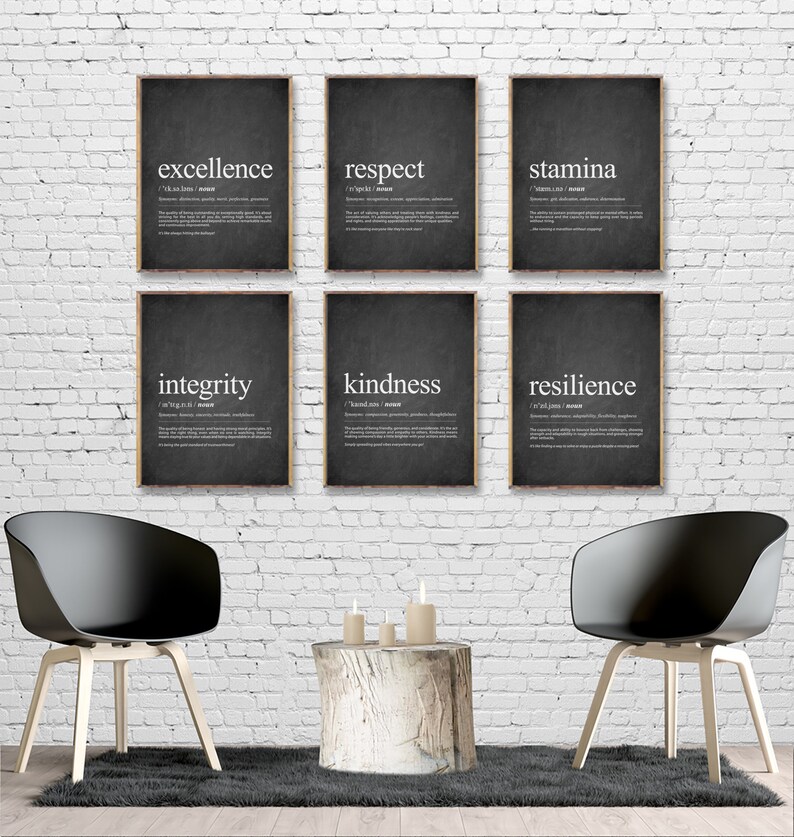 Qualities Definition 6 Poster Set, Excellence Definition, Respect ...