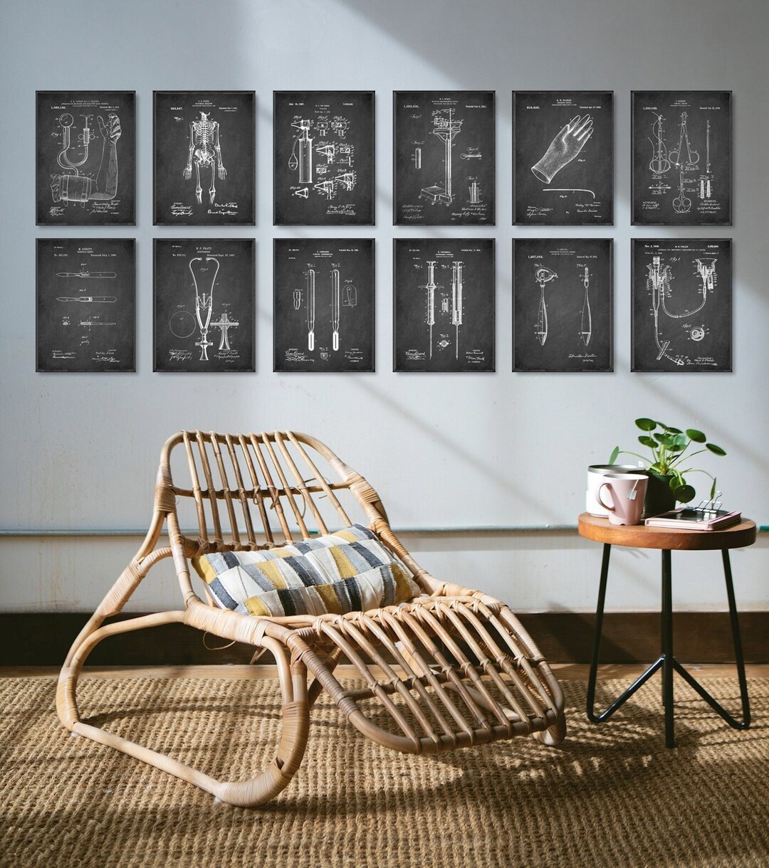 MEDICAL Patent Set of 12, Vintage Print of Medical Instruments ...