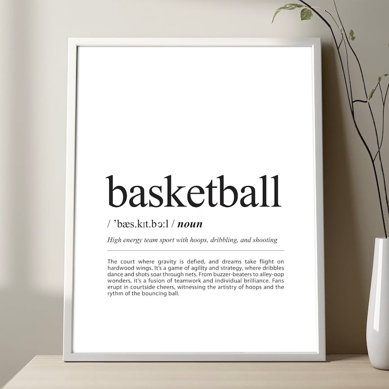 BASKETBALL Definition Poster, Basketball Definition Print, Minimalist ...