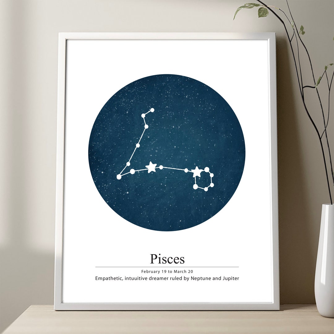 PISCES Stars Definition Poster, Pisces Zodiac Sign Definition Print ...