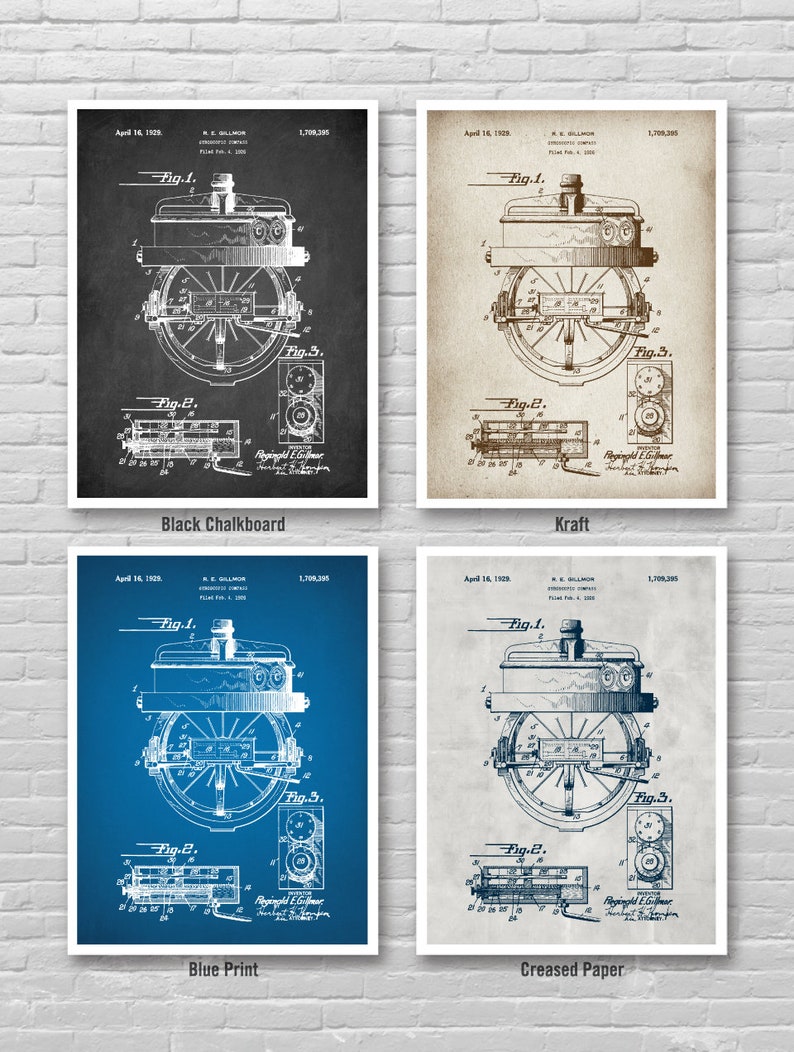 NAVIGATIONAL Instruments 3 Poster Set Gyroscopic Navigating | Etsy