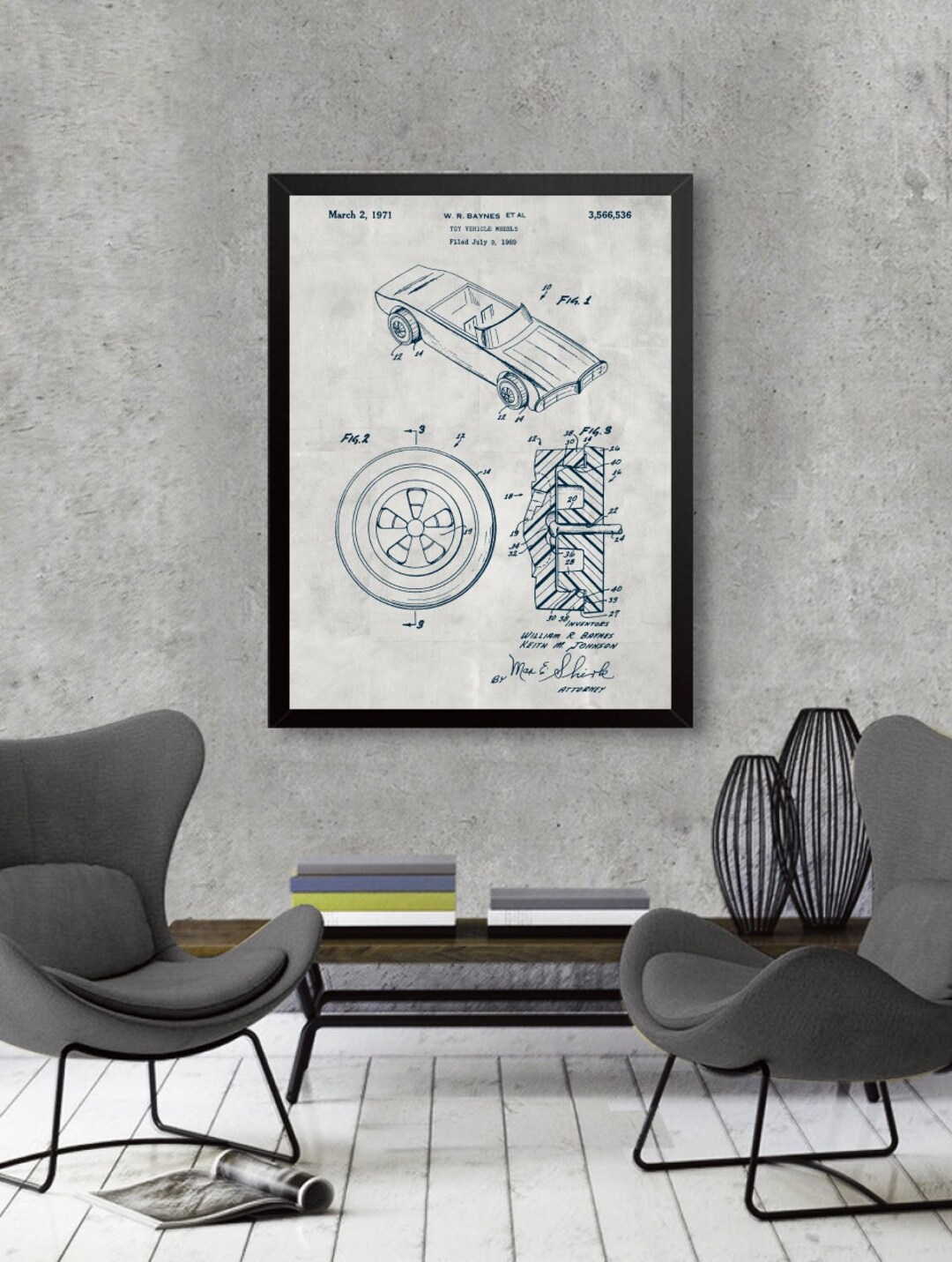 Race Car Toy Patent Poster, Toy Car Vehicle Wheel Patent, Dragster ...