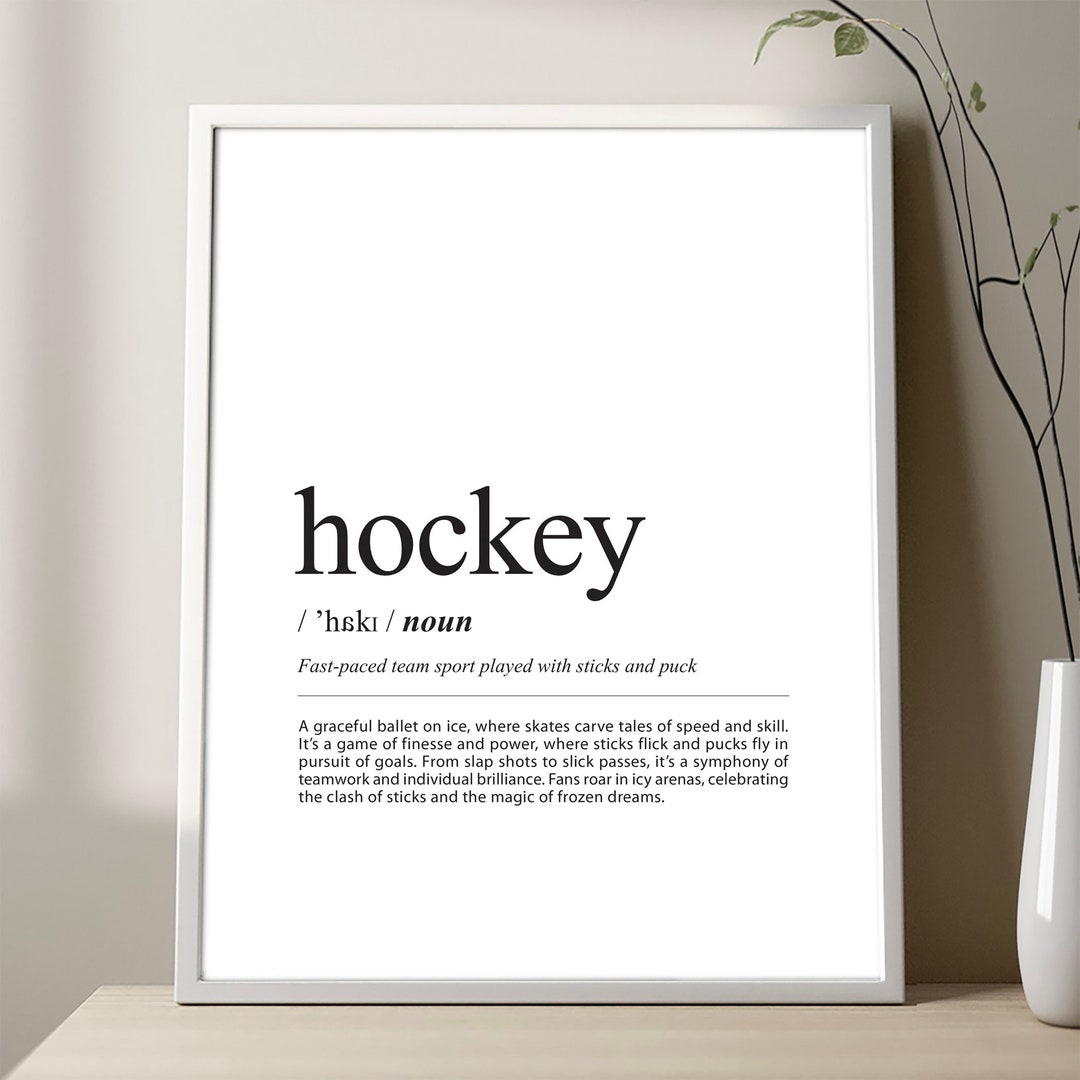HOCKEY Definition Poster, Hockey Definition Print, Minimalist Hockey ...