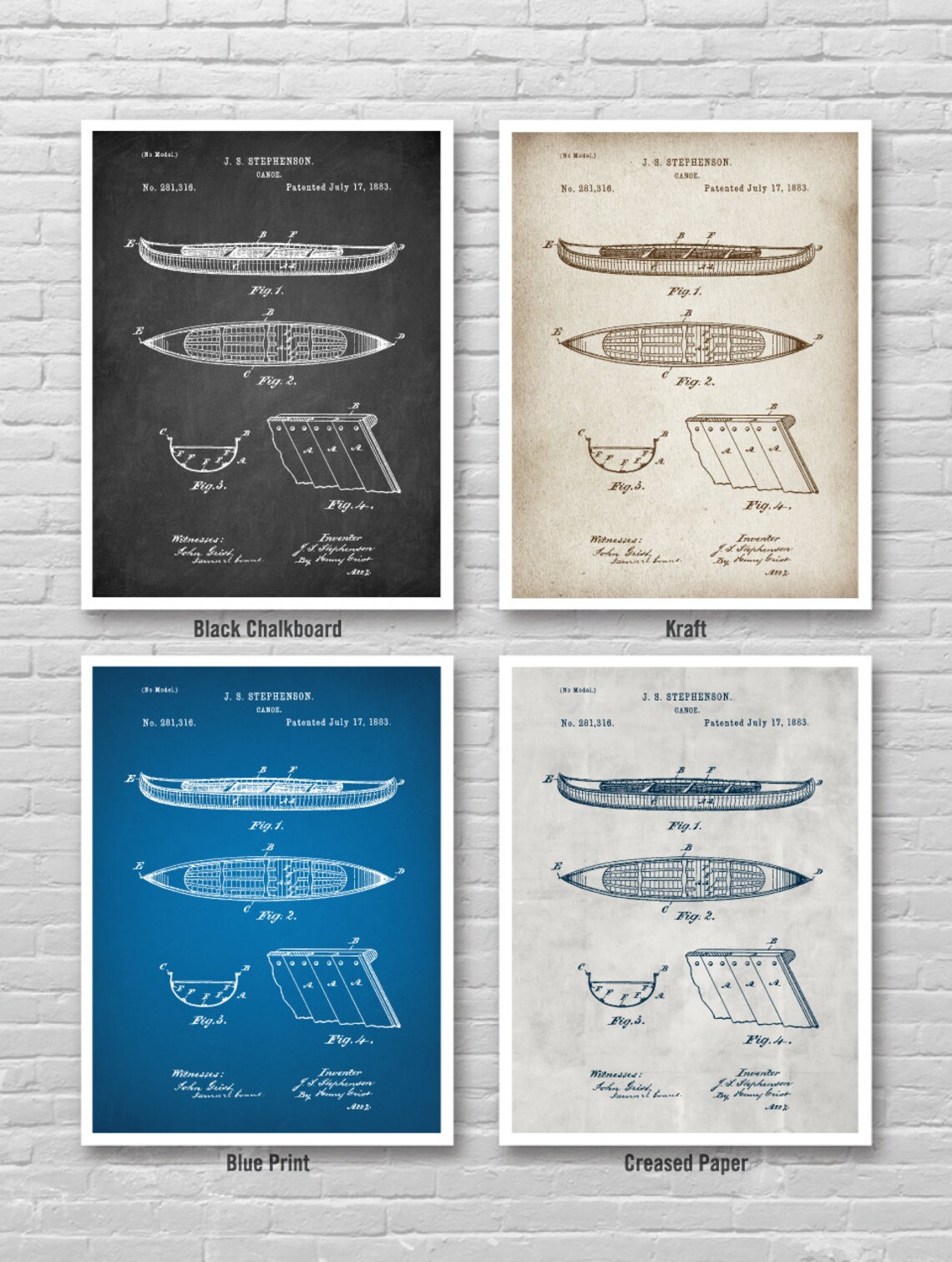CANOE CAMPING Patent Trio Print Canoe Patent Tent Patent - Etsy