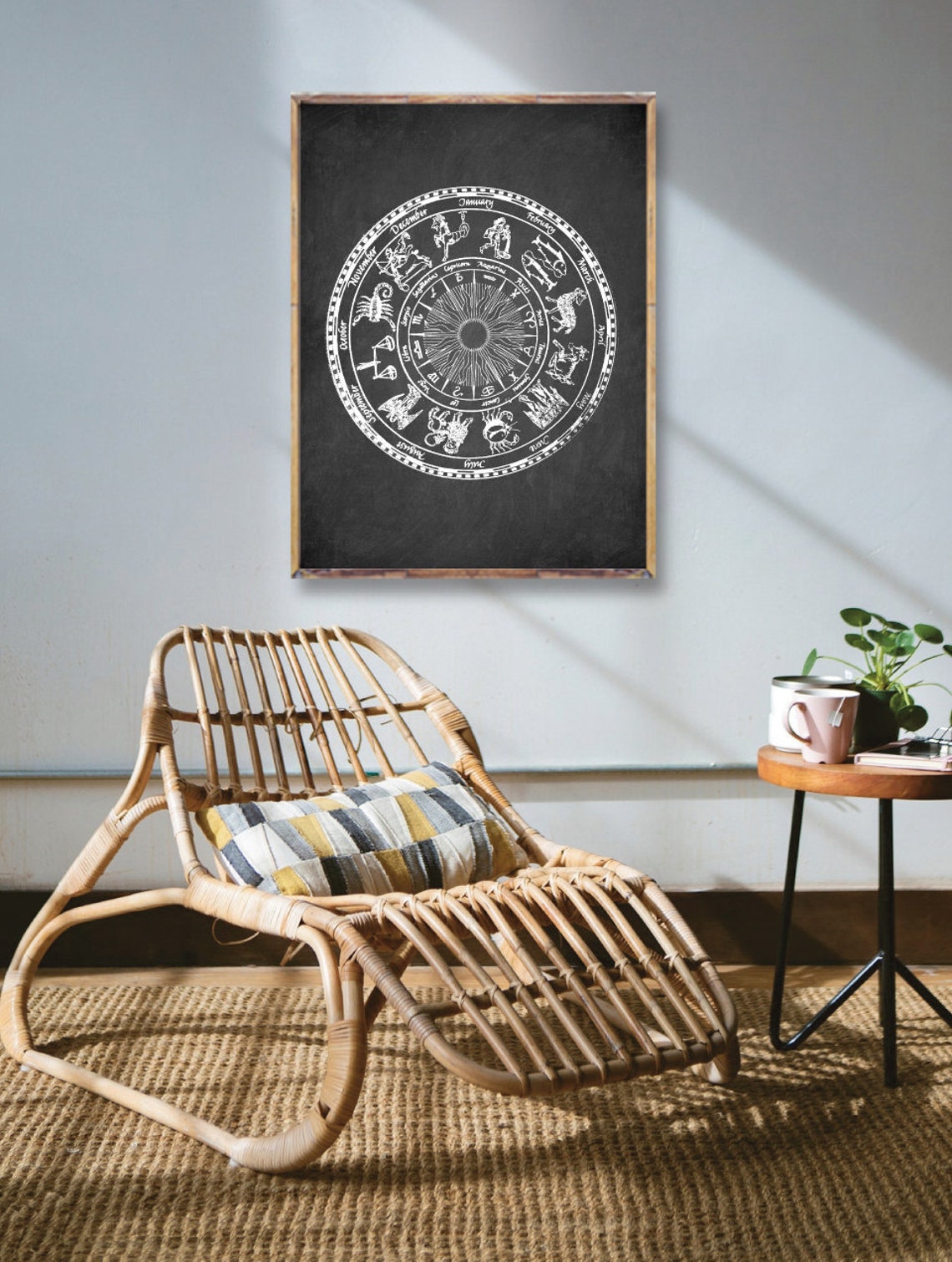 ZODIAC SIGNS Chart Poster, Astrology Vintage Engraving Signs of the ...