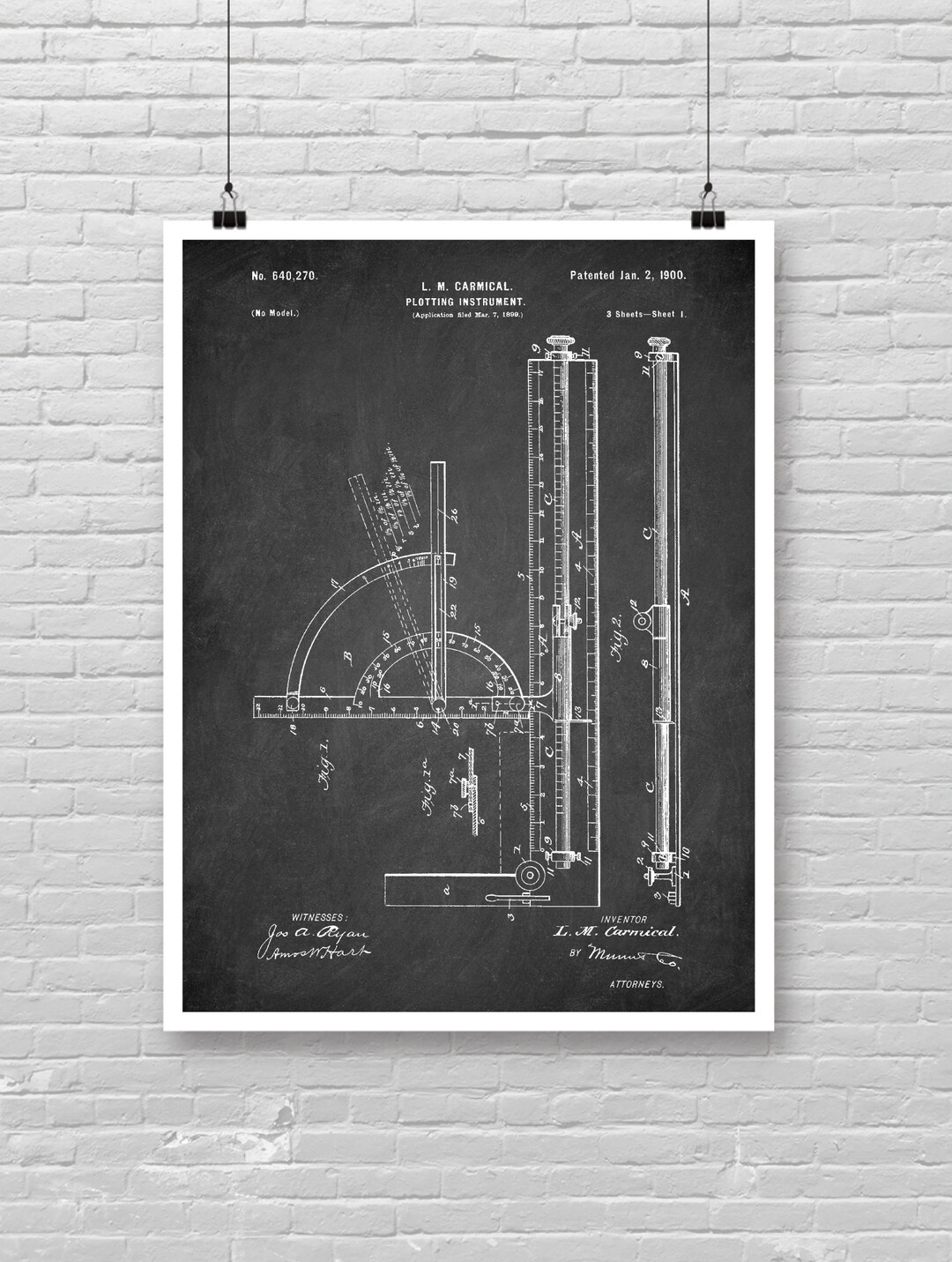Plotting Instrument Patent Print, Architect Engineer Drafting Tool ...