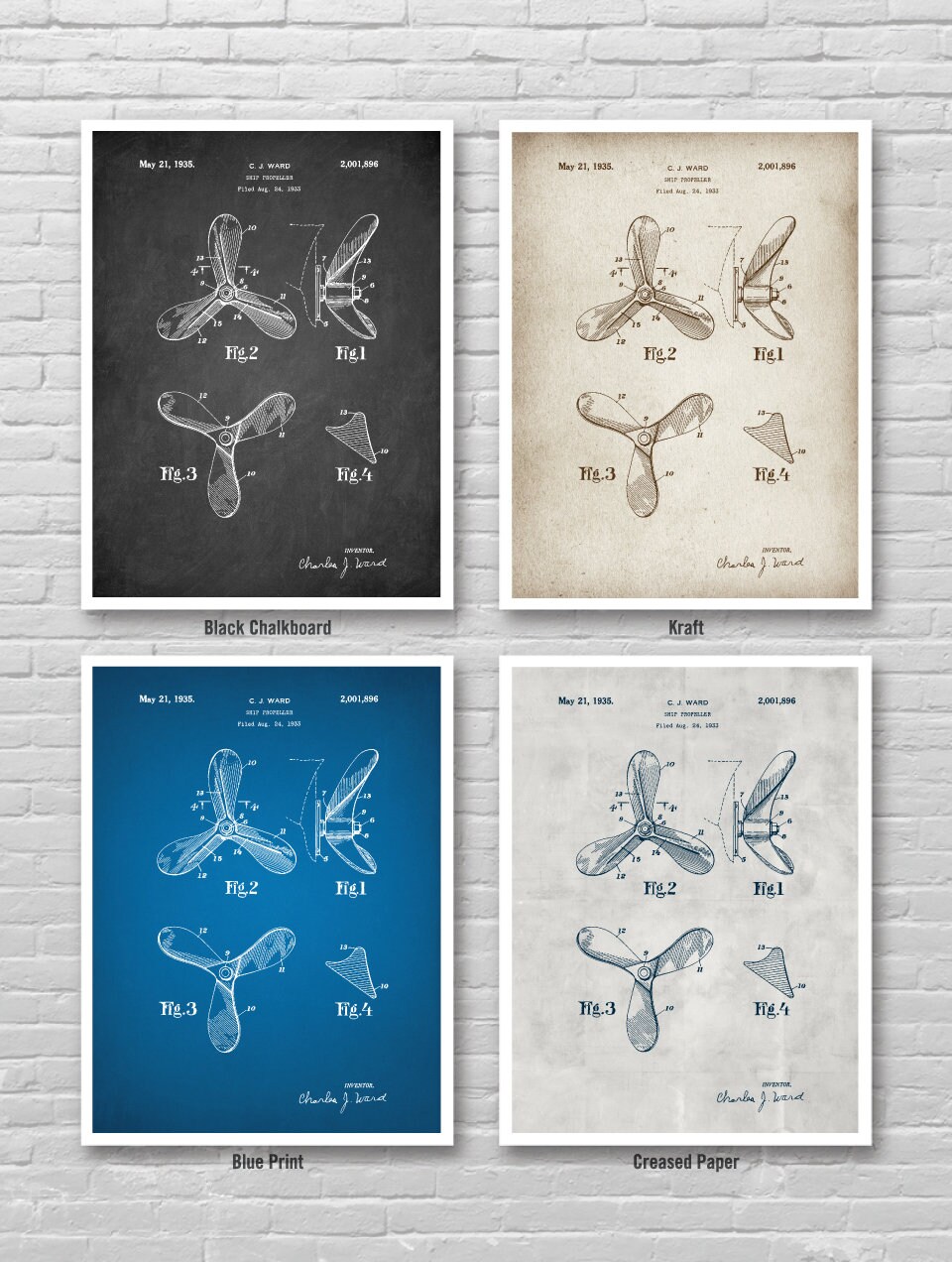 Ship Propeller Patent Poster Boat Propeller Patent Print - Etsy