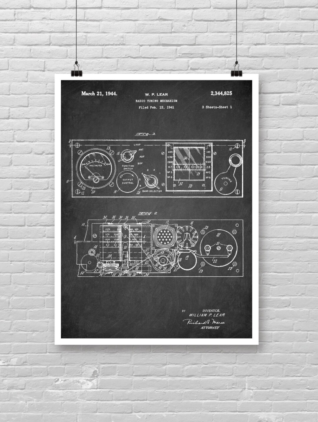 RADIO TUNER Patent Print, Radio Tuning Patent Poster, Vintage Audio ...
