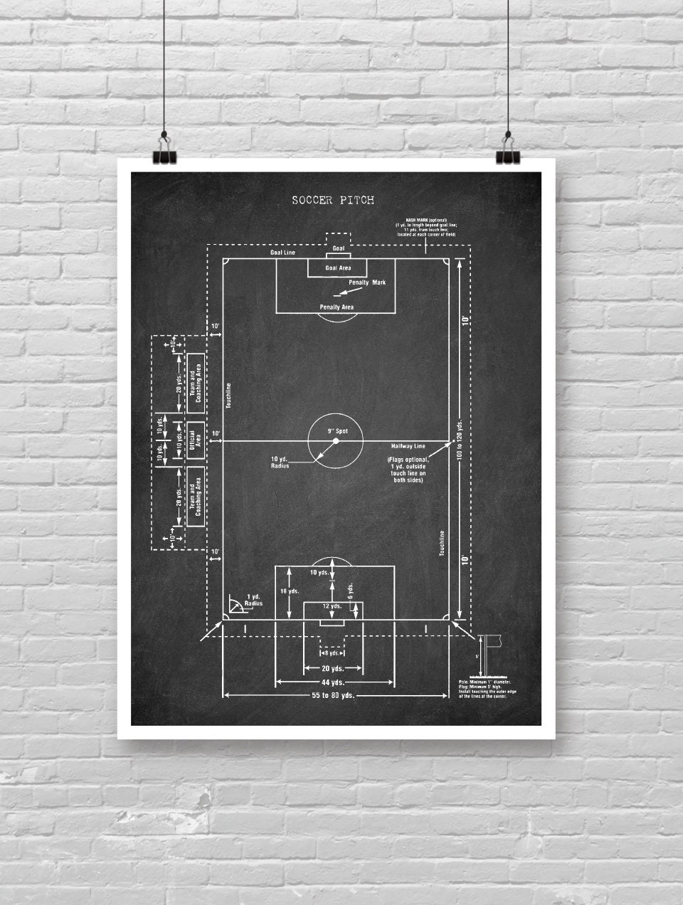 Football Pitch Diagram Soccer Field Blueprint Art Soccer