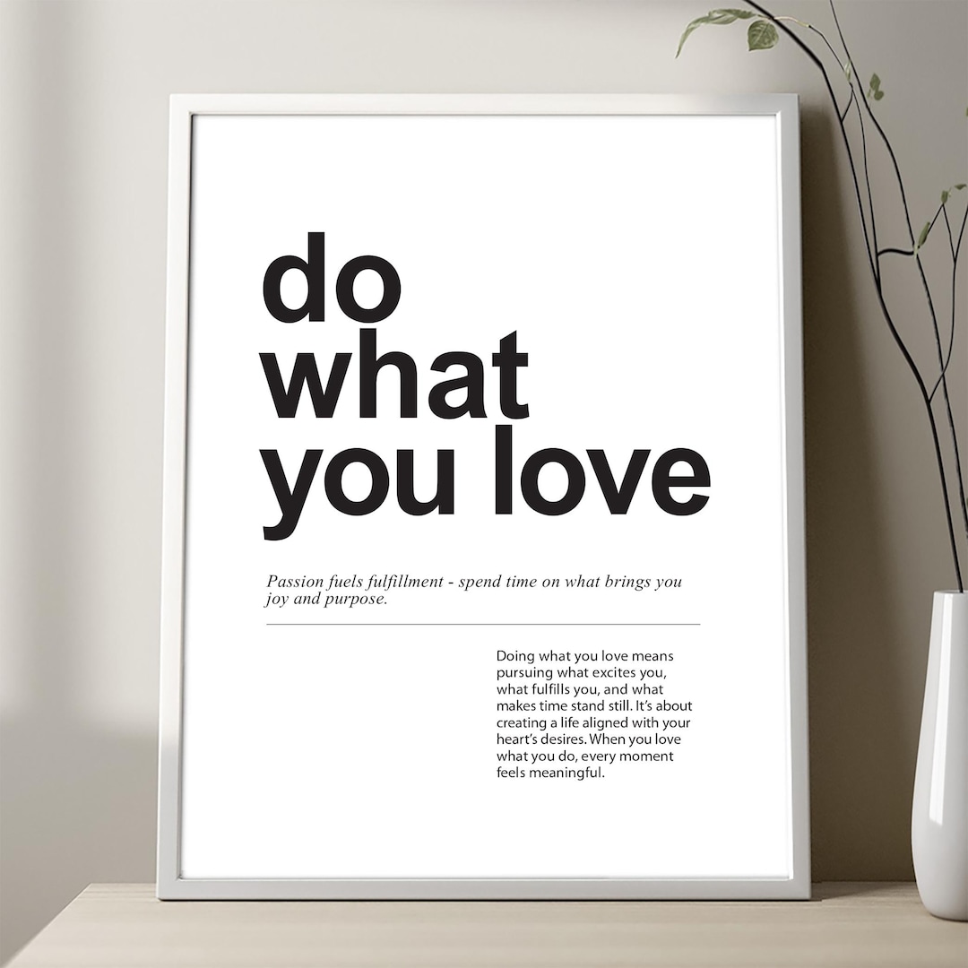 Do What You LOVE Definition Poster, Expression Do What You Love ...