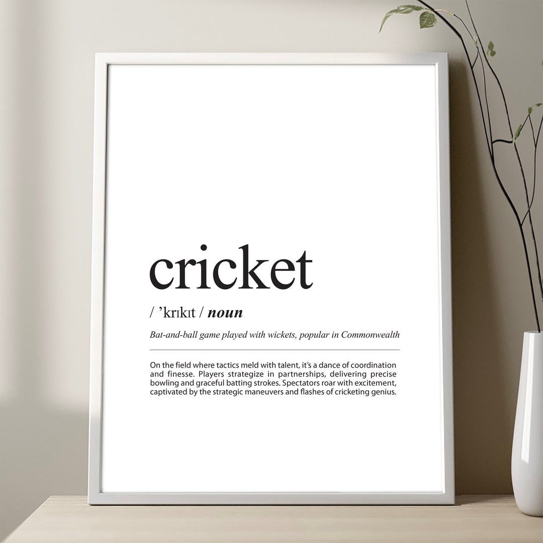 CRICKET Definition Print, Minimalist Cricket Definition Poster, Sport ...