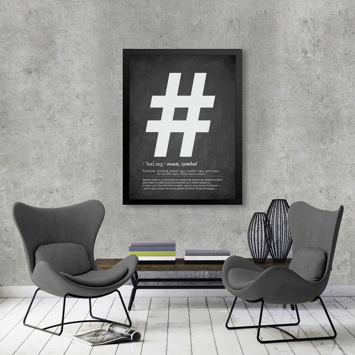 Hashtag Definition Print, Symbol # Definition Poster, Typography ...