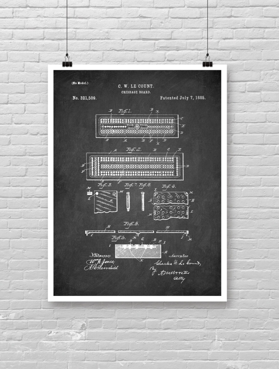 CRIBBAGE Board Patent Poster, Classic GAME Patent, Vintage Cribbage ...