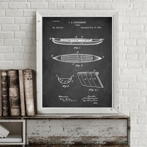 CANOE CAMPING Patent Trio Print, Canoe Patent, Tent Patent Poster, Oar ...