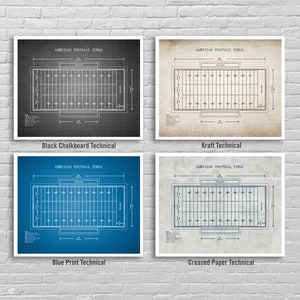 FOOTBALL Field Print, American Football Field Poster, Foot Ball Poster ...