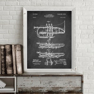 BRASS MUSICAL Instrument Patent 8 Print Set, Wind Instrument Posters ...