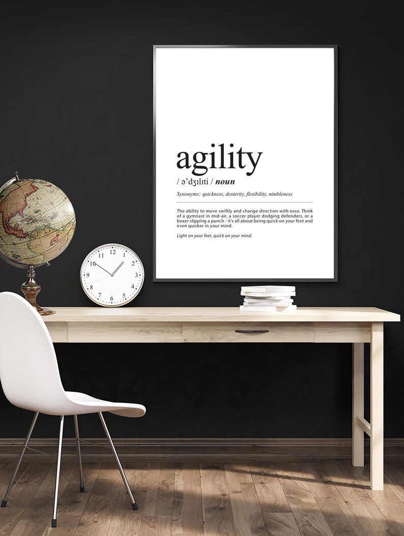 AGILITY Definition Poster, Agility Definition Art Print, Sport ...