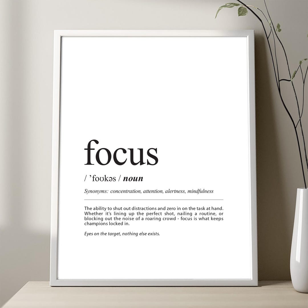 FOCUS Definition Poster, Focus Definition Print, Focus Sport Qualities ...