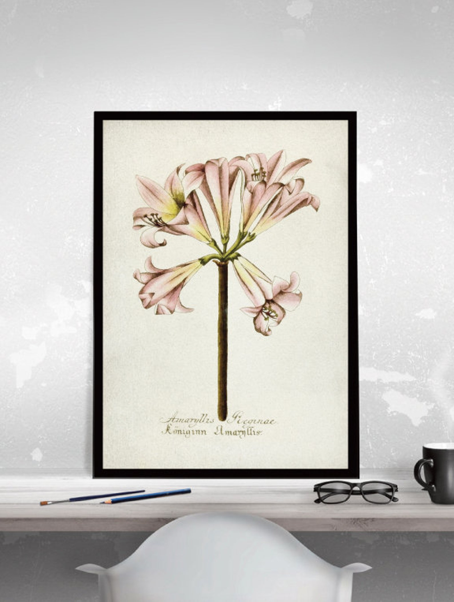 Coral BOTANICAL Poster Vintage Botanical Art Watercolor - Etsy