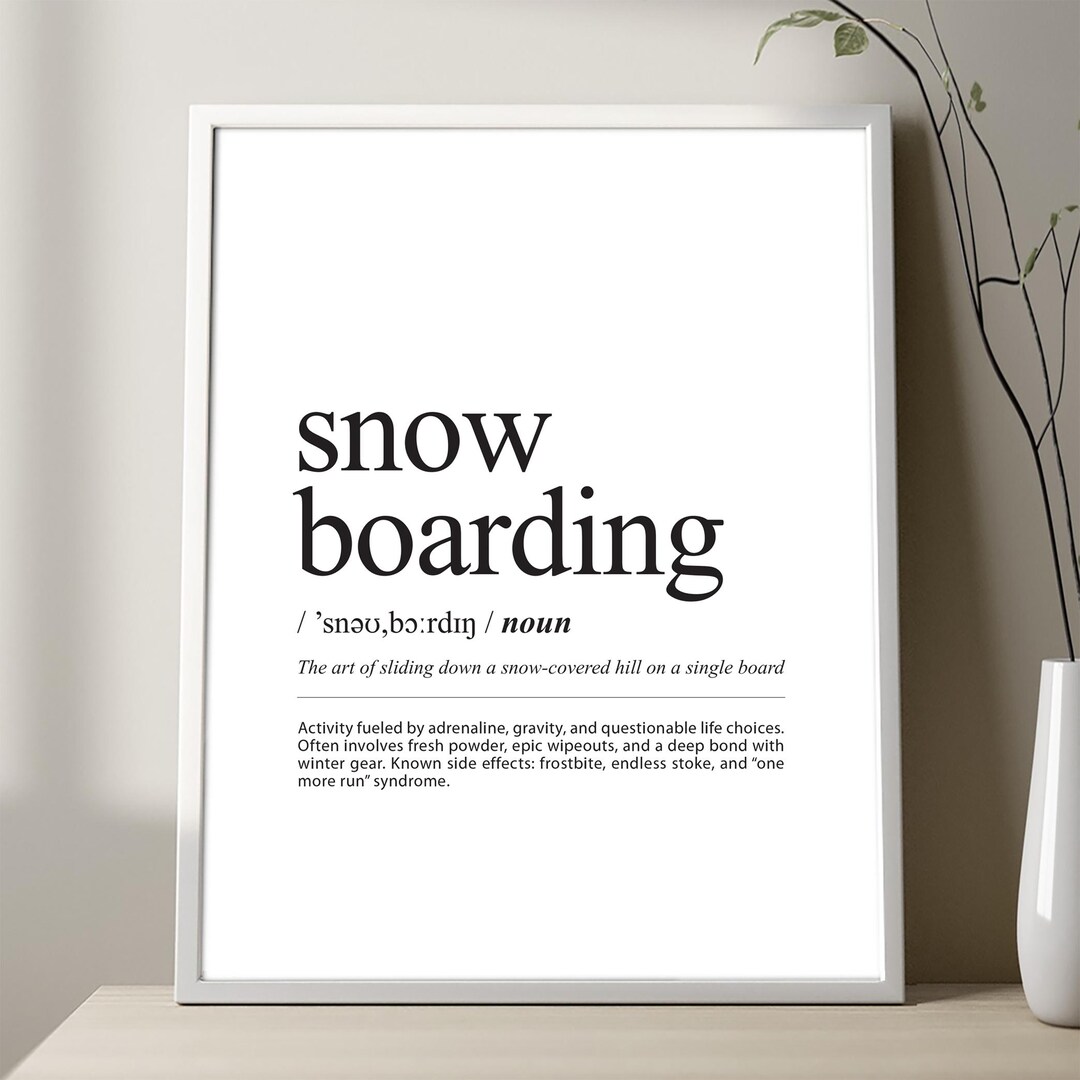SNOWBOARDING Definition Print, Snowboarding Definition Poster, Snow ...