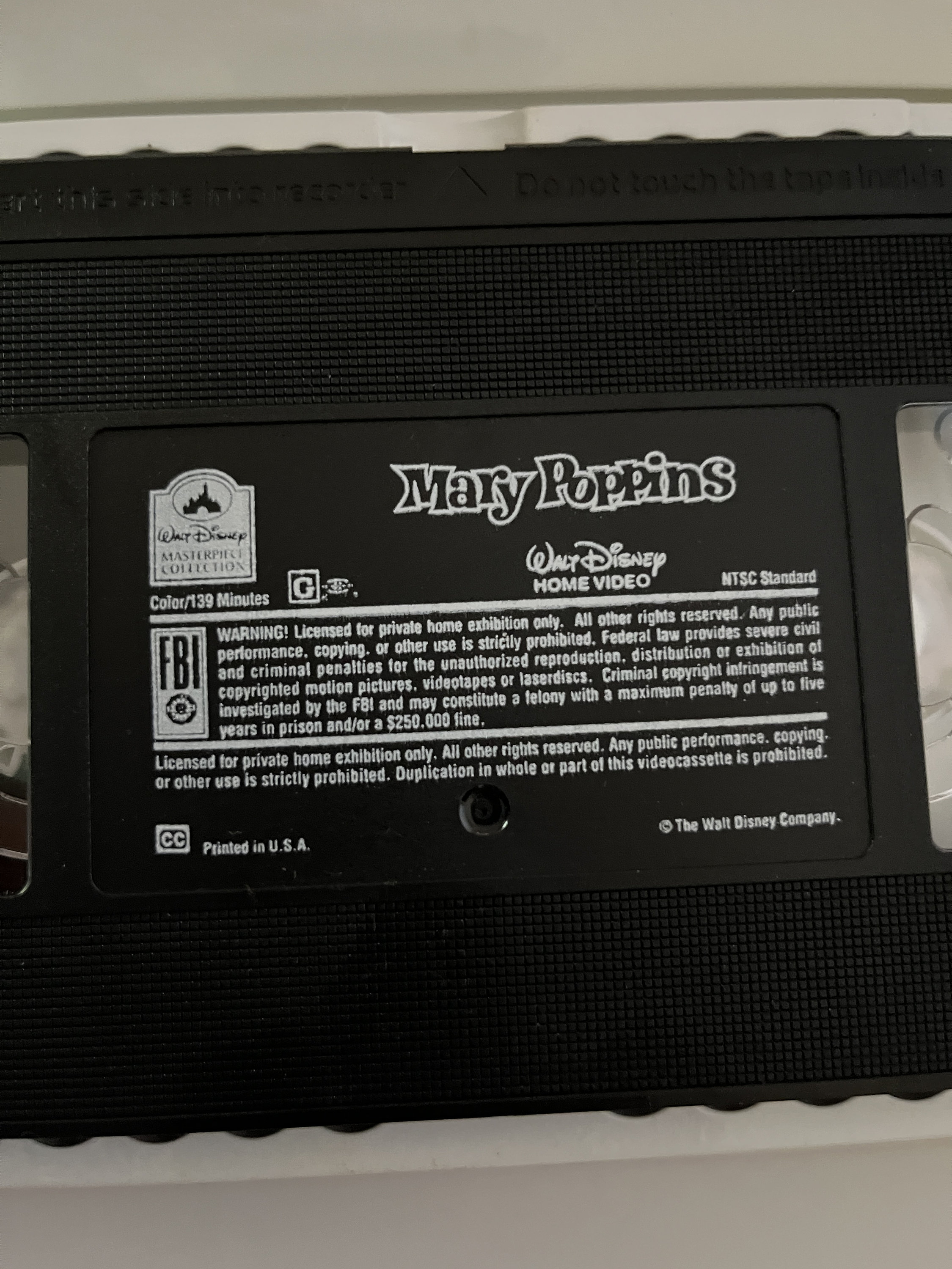 Vintage VHS Walt Disney's 'mary Poppins' Clamshell VHS Tape masterpiece ...