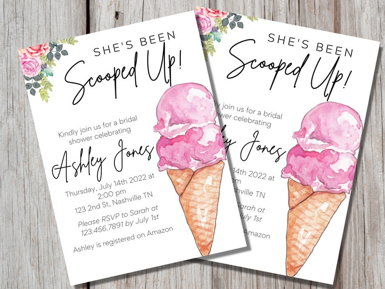 She's Been Scooped up Bridal Shower Invitation - Etsy