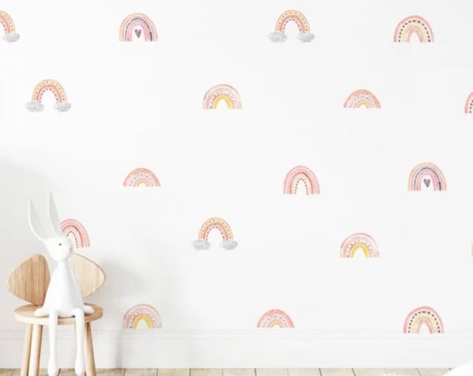 Rainbow Wall Stickers, Wall Decor, Bedroom and Playroom Decals, Boho ...