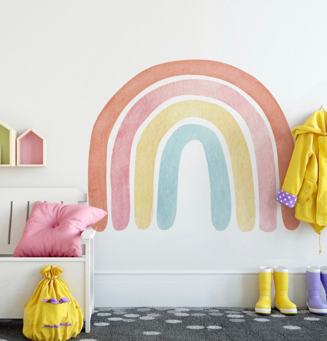 Rainbow Wall Stickers Wall Decor Bedroom and Playroom | Etsy